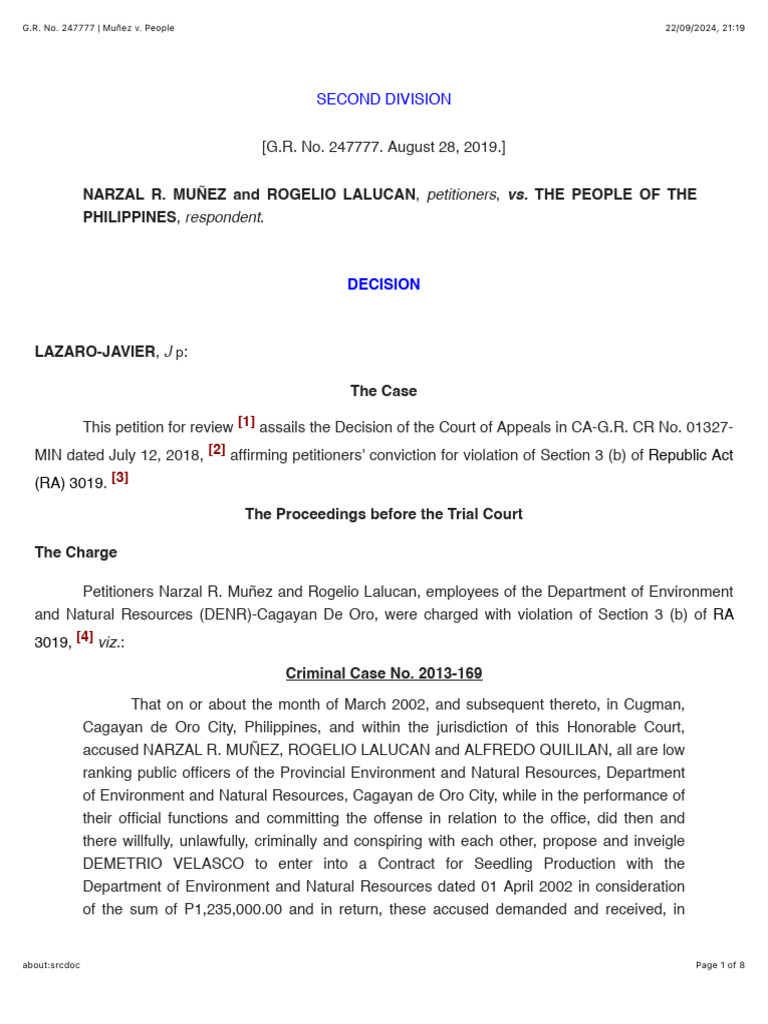 G.R. No. 247777 - Muñez v. People | PDF | Appellate Court | Jurisdiction