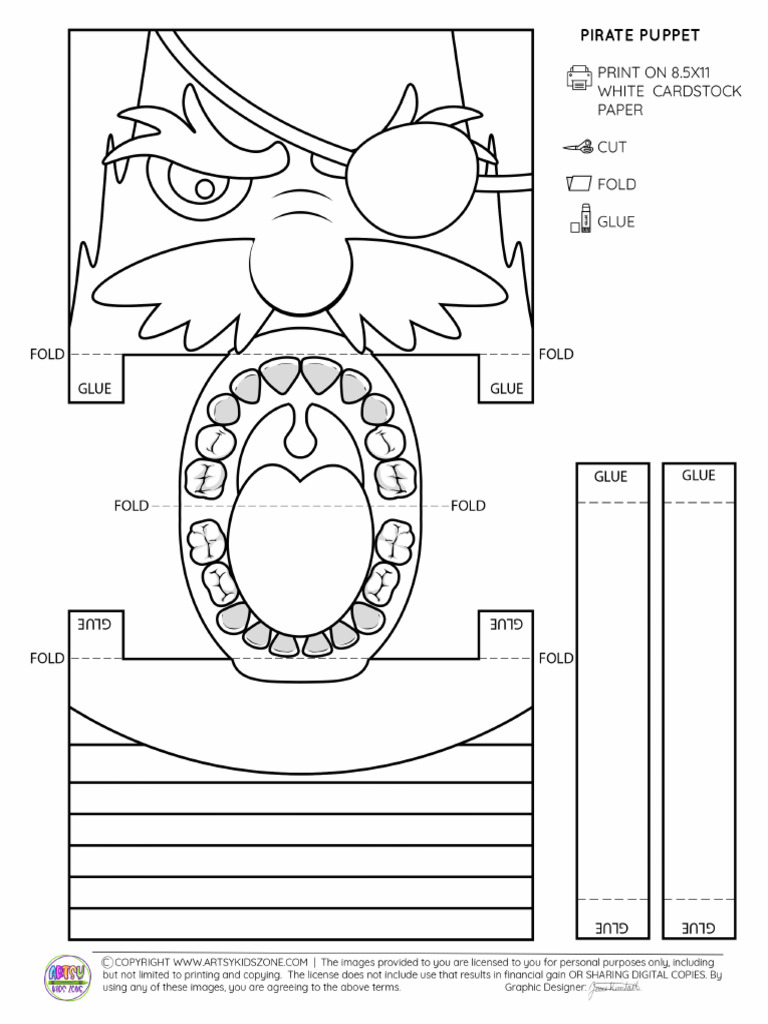 PIrate Paper Puppet B&W | PDF