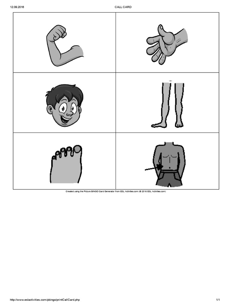 Body Bingo - Kartoniki Do Losowania | PDF