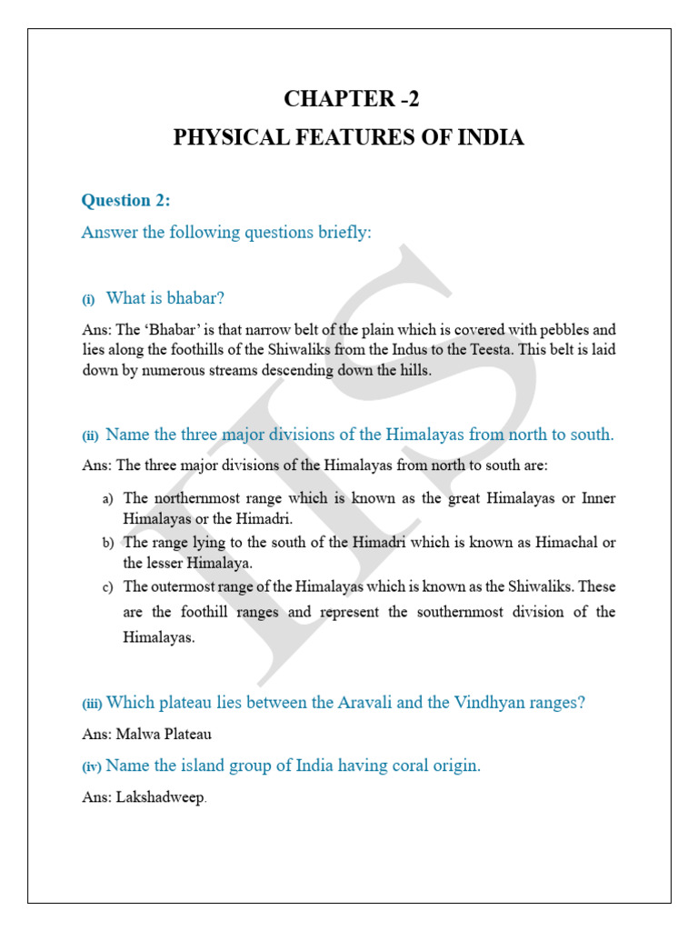 Chapter-2 Physical Features of India - 250817 - 230457 | PDF ...