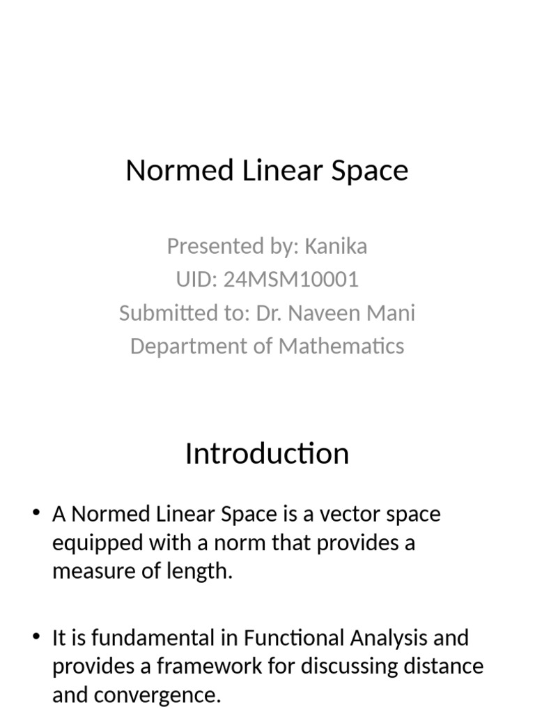 Understanding Normed Linear Spaces | PDF