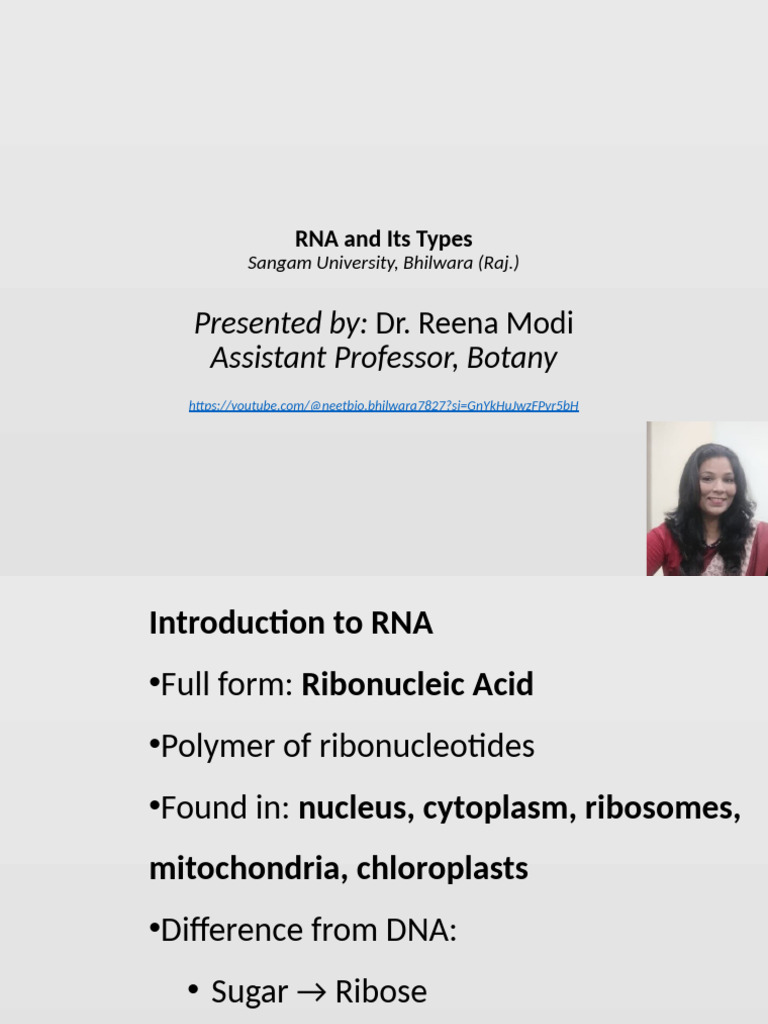 Types and Structure of RNA | PDF | Rna | Ribosome