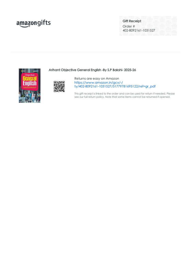 Amazon Gift Receipt | PDF
