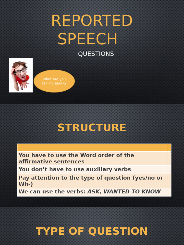 REPORTED SPEECH Powerpoint Presentation 1 | PDF