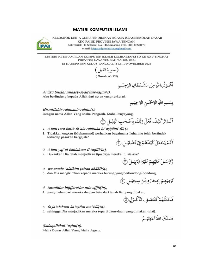 Juknis Mapsi 2024 Tingkat SD Asli | PDF