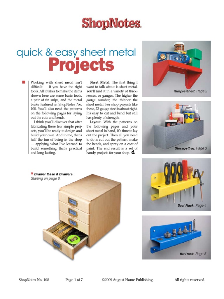 Quick and Easy Sheet Metal Projects | PDF