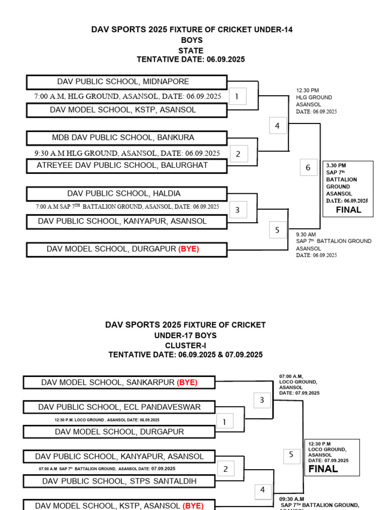 Fixtures DAV Sports 25-26-1-4 | PDF