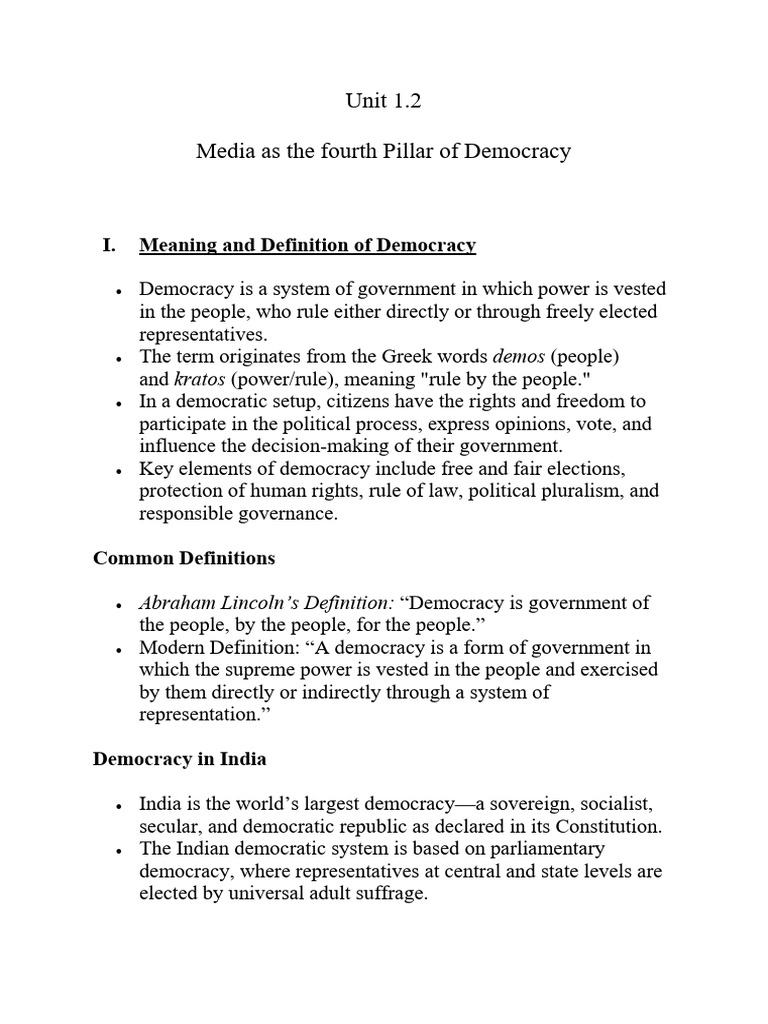 Unit 1.2 | PDF | Democracy | Political Ideologies