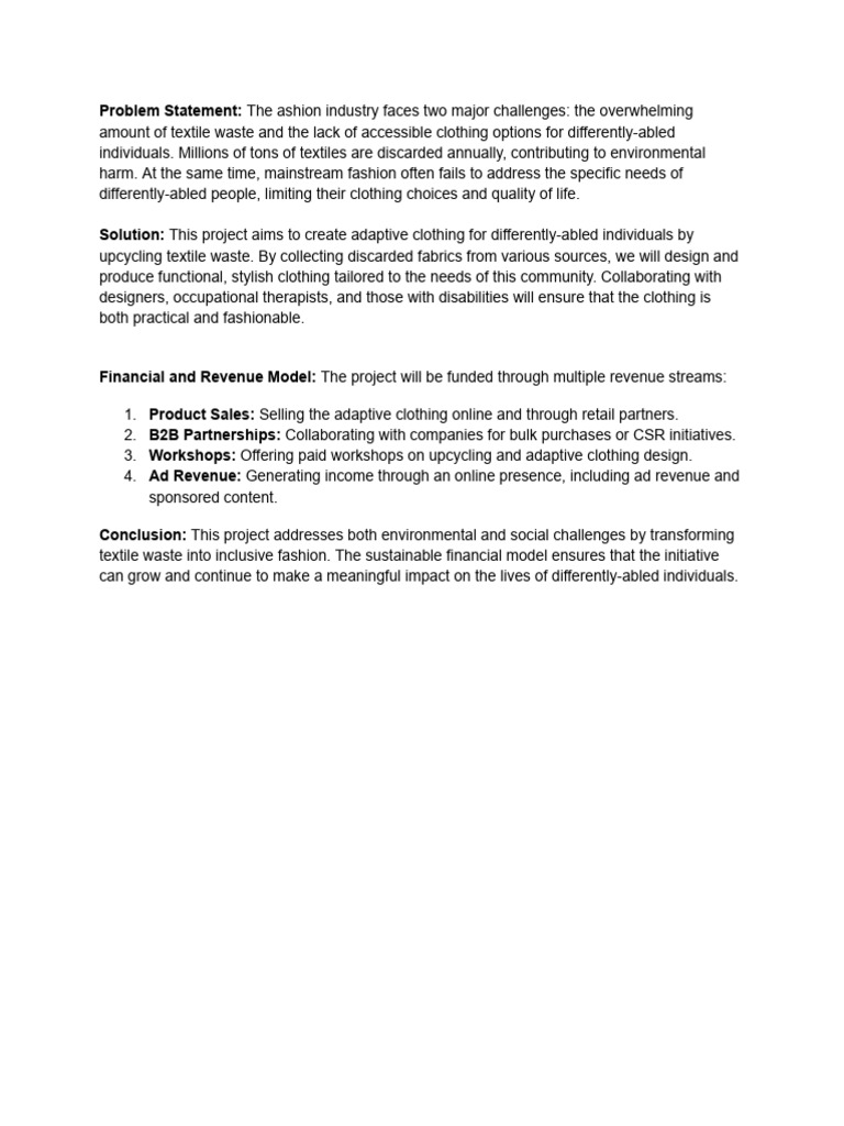 Enactus Project 1 | PDF