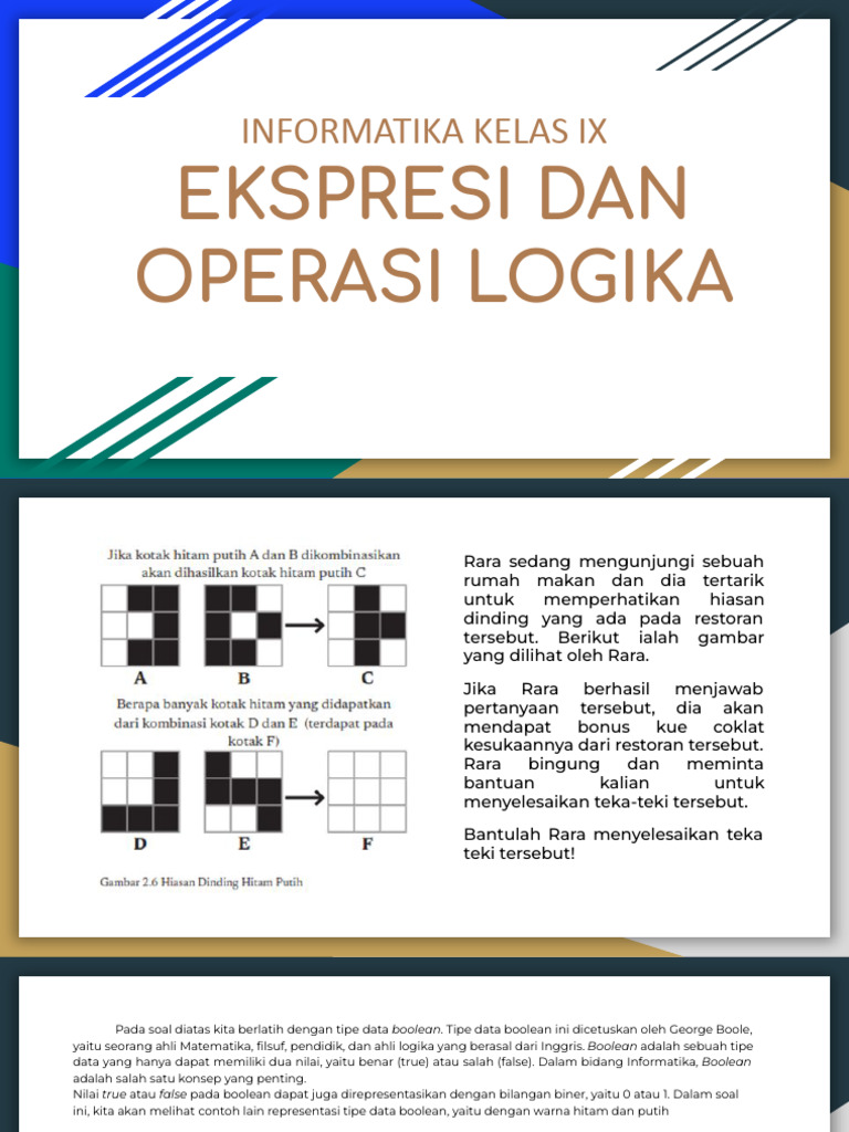 Ekspresi dan Operasi Logika Kelas IX | PDF