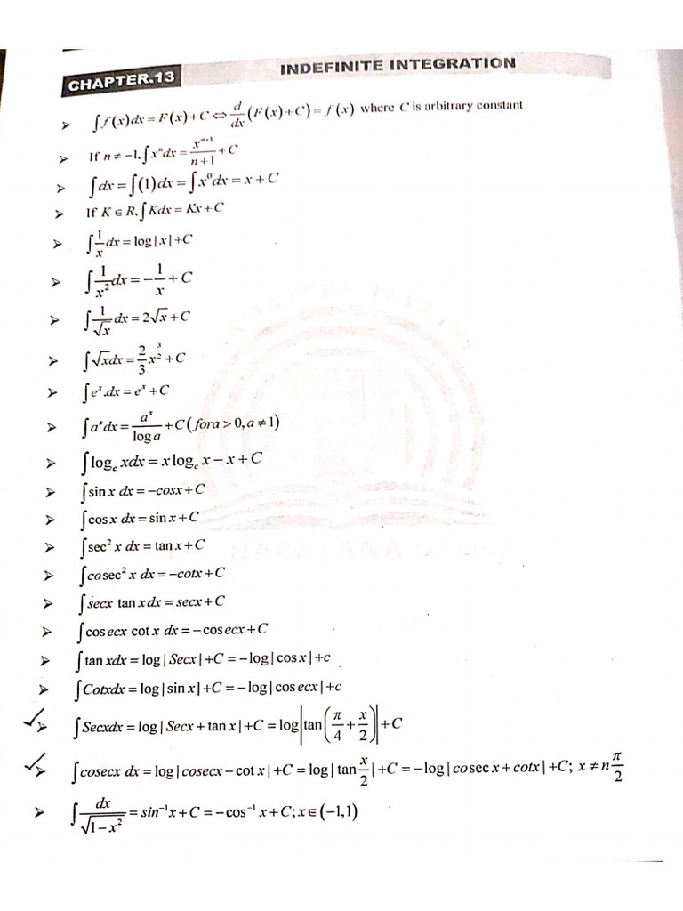 Indefinite Integration CDF | PDF