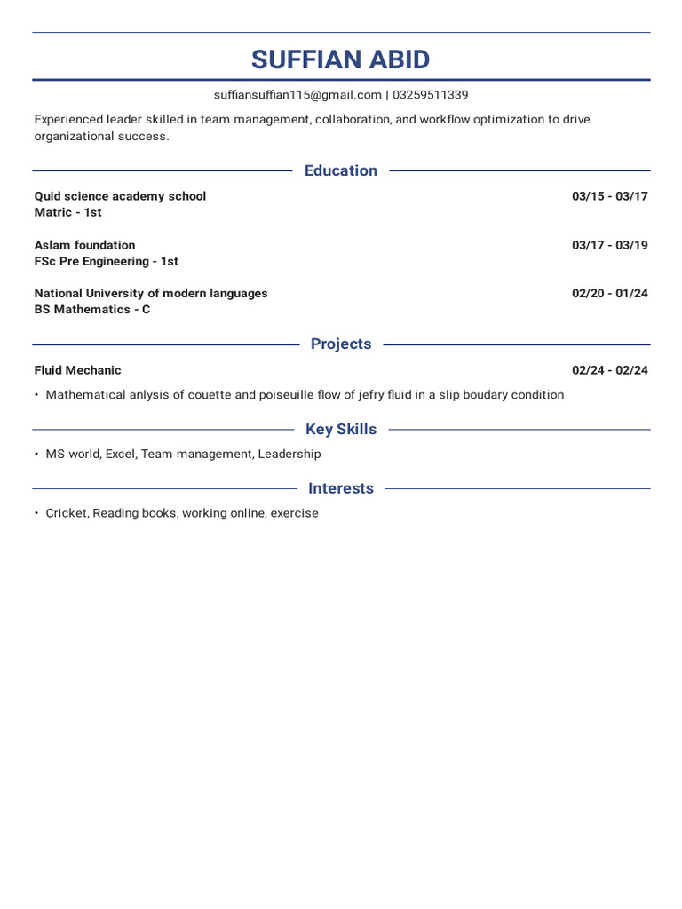 Suffian Abid - CV | PDF