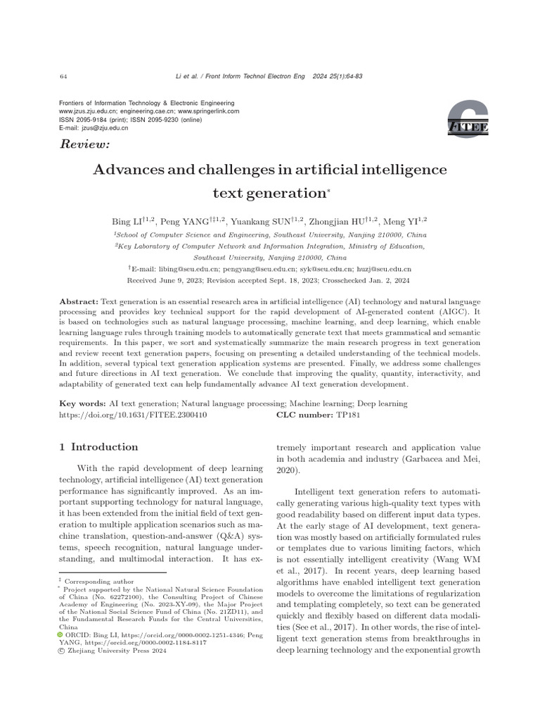 Advances in AI Text Generation | PDF | Deep Learning | Learning
