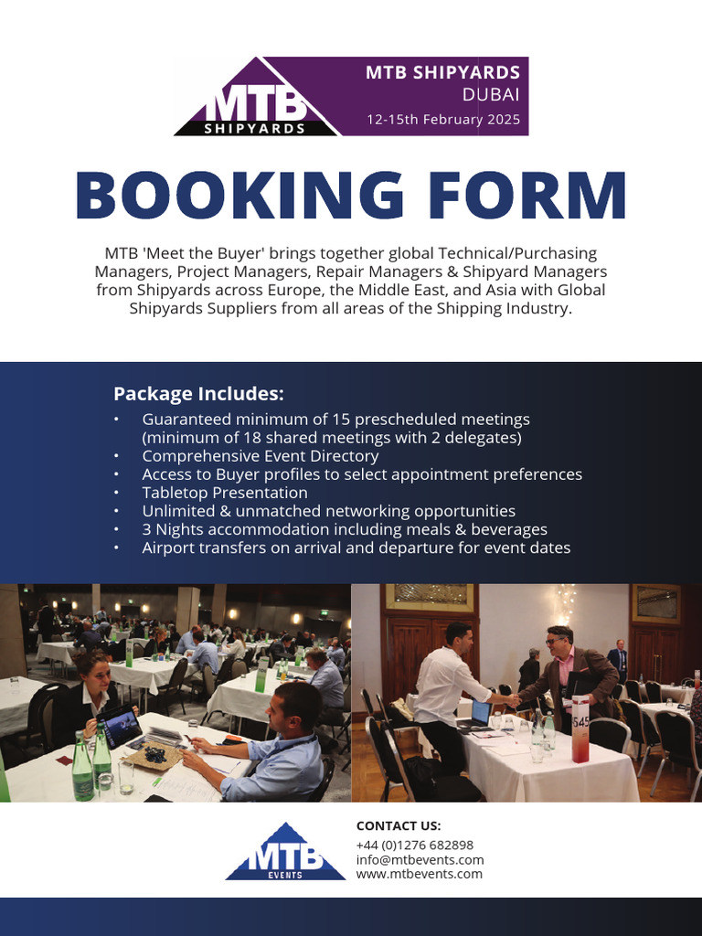 MTB Shipyards 2025 - Supplier Booking Form | PDF | Invoice | Payments