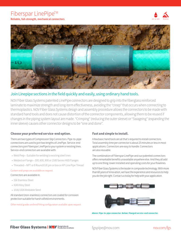 Fiberspar LinePipe Connectors Overview | PDF | Electrical Connector ...