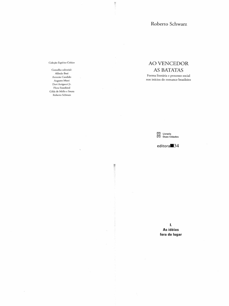 As Ideias Fora Do Lugar - Roberto Schwarz | PDF