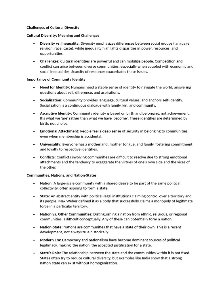 Understanding Cultural Diversity Challenges | PDF | Multiculturalism ...