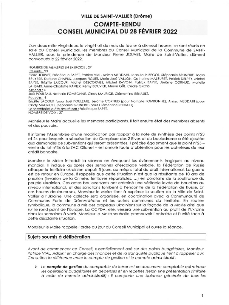 Cm2022 Fev 28 Compte Rendu | PDF