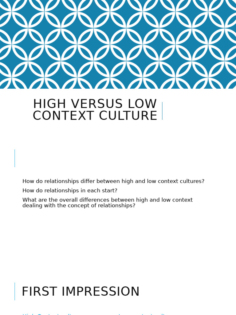 High vs Low Context Cultures Explained | PDF | Human Communication ...