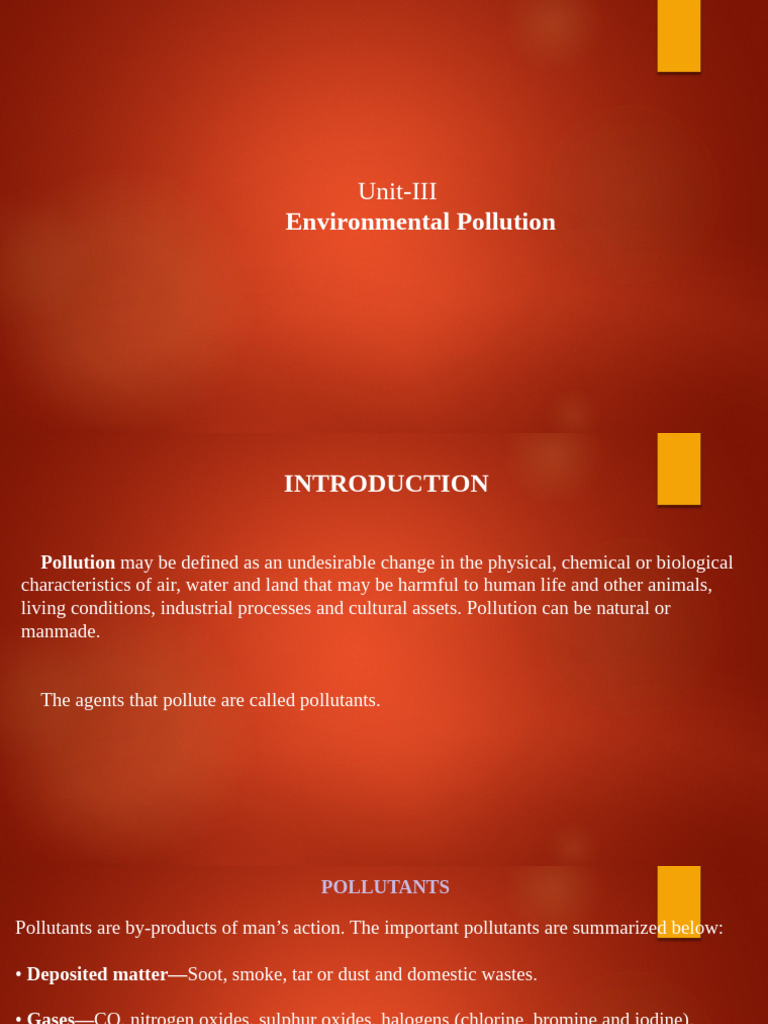Environmental Pollution Unit-III | PDF | Waste | Water Pollution
