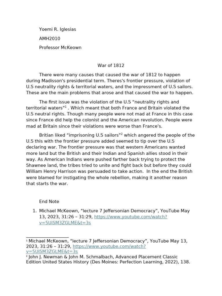 War of 1812 Donee | PDF