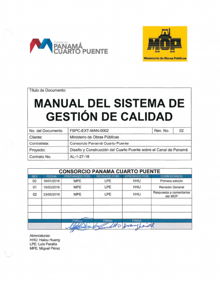 FBPC-EXT-MAN-0002-02-Manual de Calidad | PDF | Sistema de manejo de calidad | Calidad (comercial)