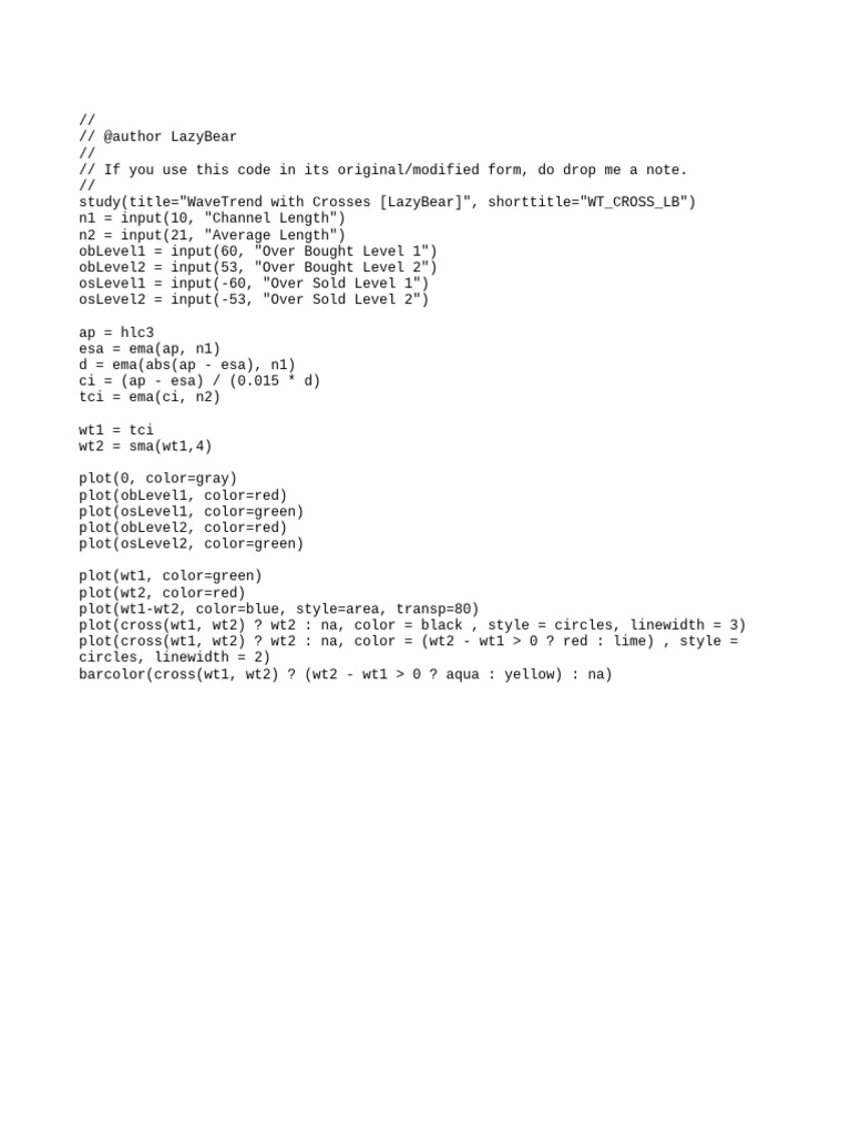 Wavetrend Cross | PDF