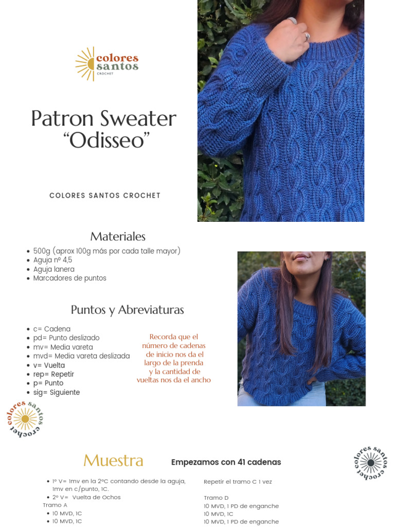Patrón de Suéter Odisseo en Crochet | PDF