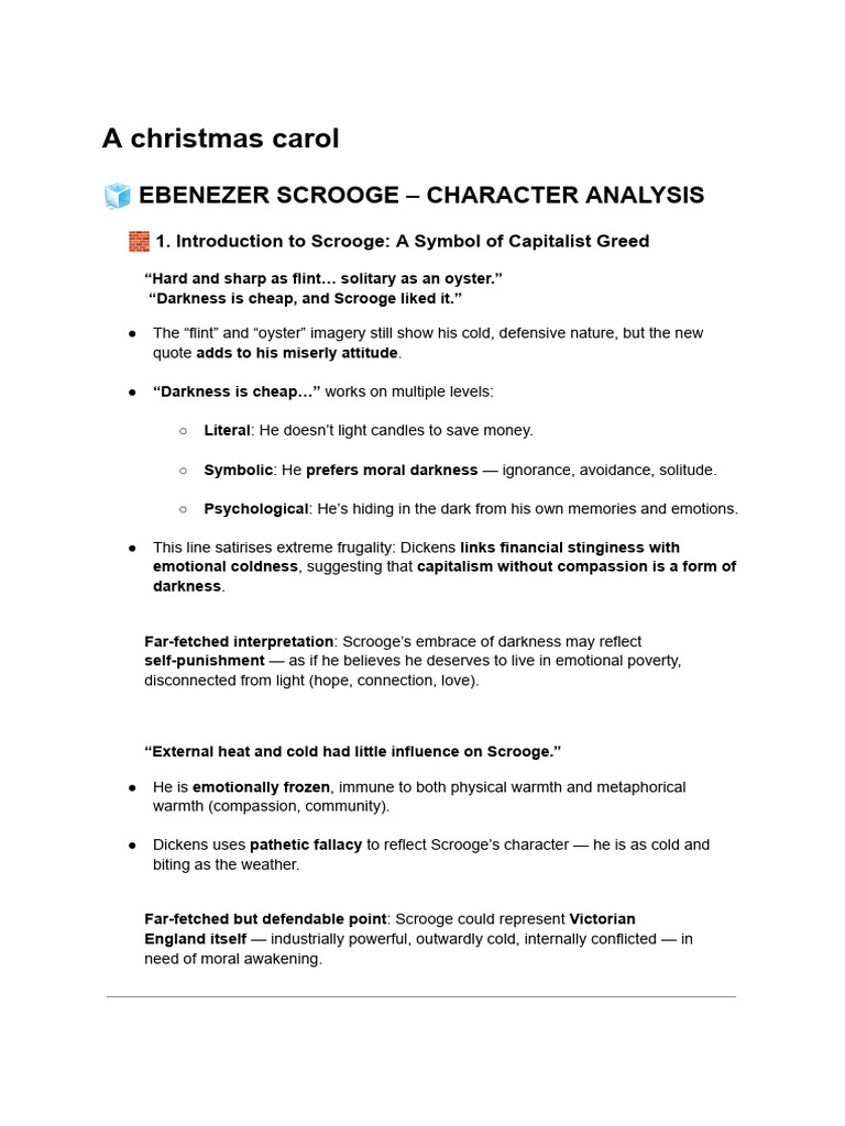 A Christmas Carol English Lit GCSE | PDF | Ebenezer Scrooge | A ...
