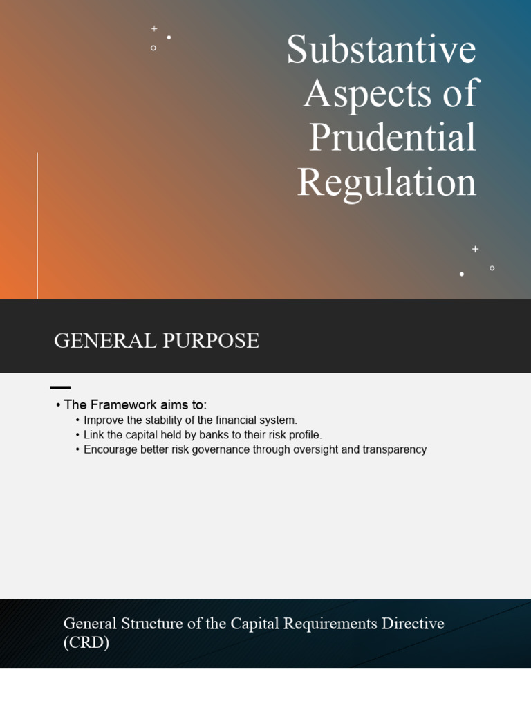 Key Aspects of Prudential Regulation | PDF | Capital Requirement | Basel Ii
