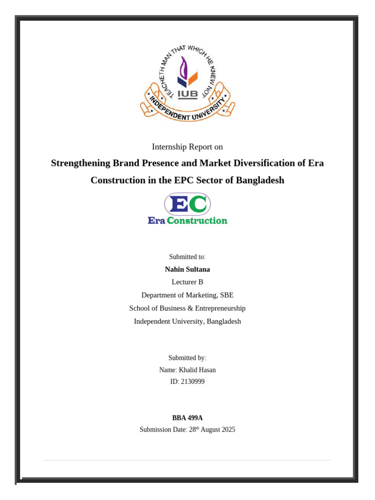 Era Construction Brand Strategy Report | PDF | Electric Power ...