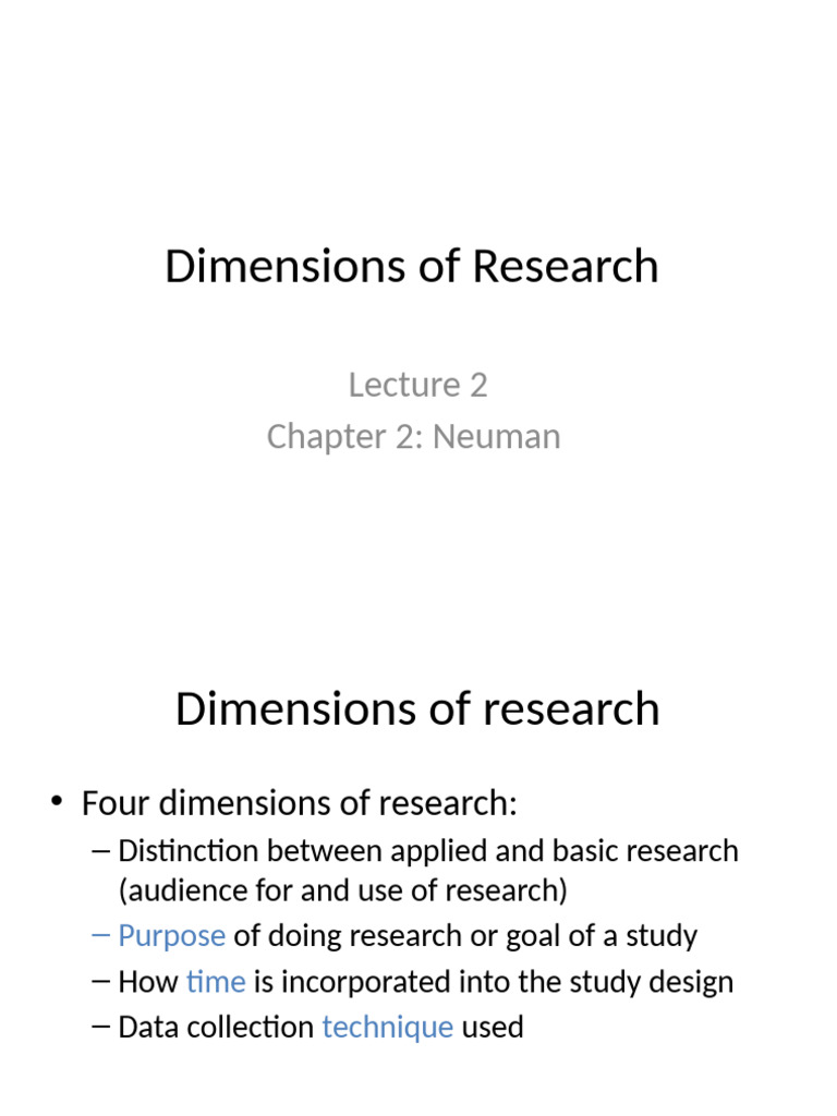 Key Dimensions of Research Explained | PDF | Methodology | Quantitative ...
