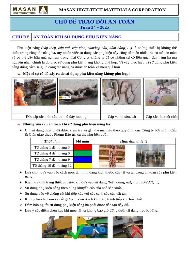 TBM 2025-034 Safety Precautions in The Use of Lifting Gears | PDF