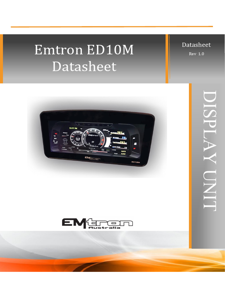 Emtron ED10M Display Unit Datasheet | PDF | Power Supply | Electronic ...