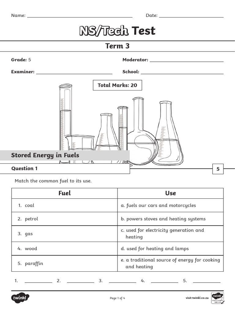 Za NST 1721034448 Natural Science Test Grade 5 Term 3 Ver 2 | PDF ...