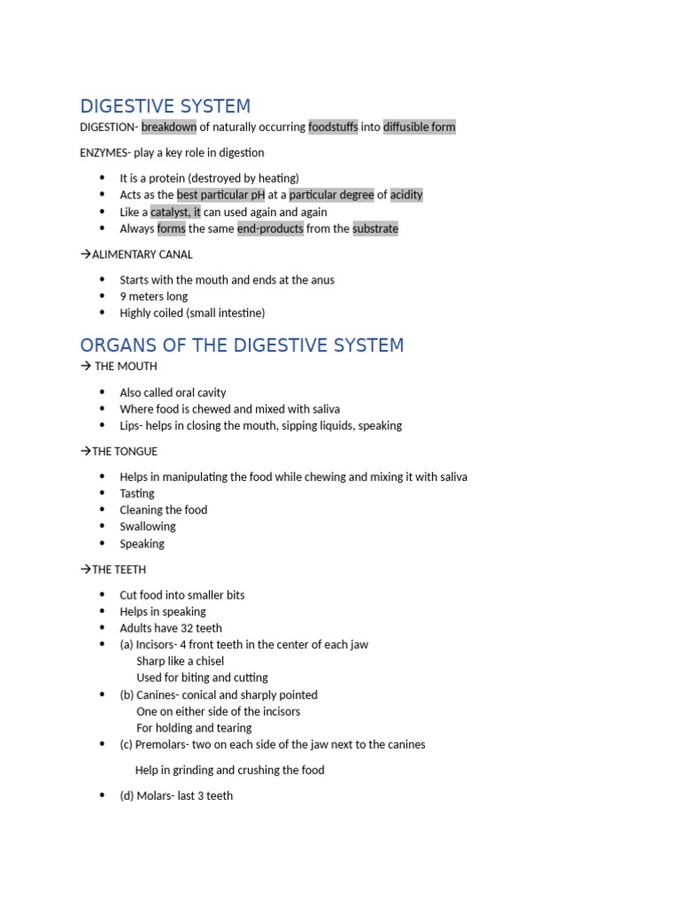 Biology Digestive System | PDF | Stomach | Tooth
