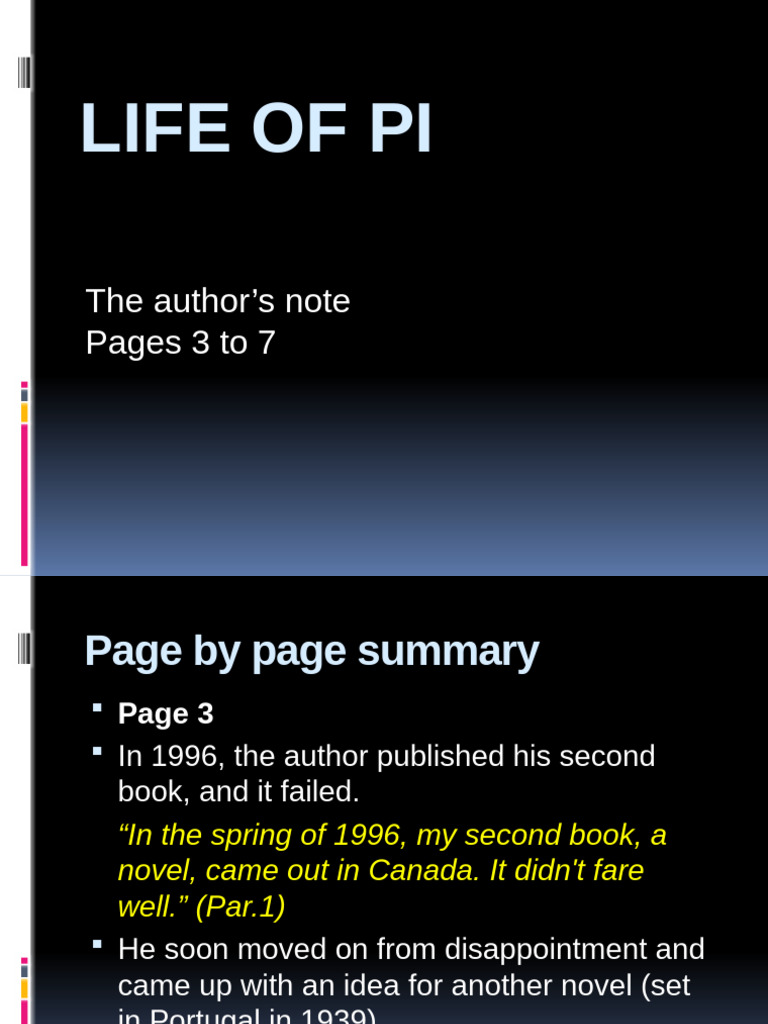 1 Life of Pi Author's Note and Introduction | PDF