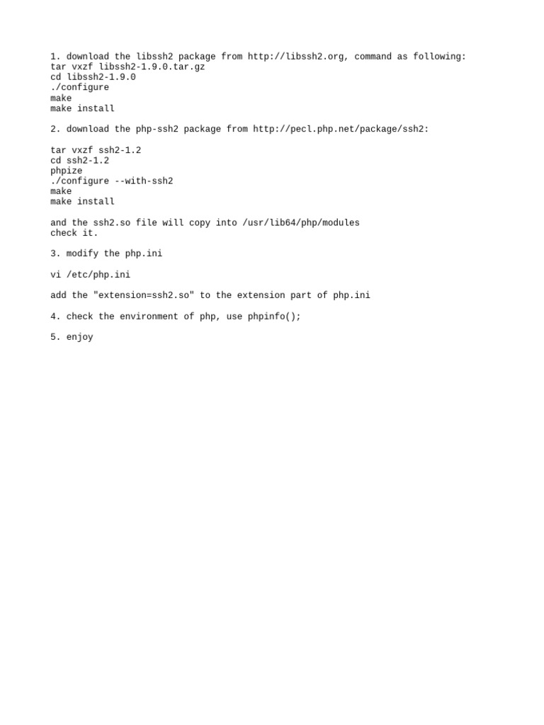 Install SSH2 | PDF