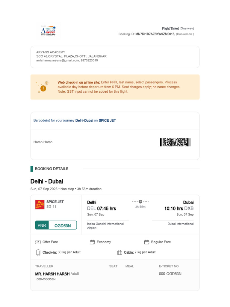 ETicket MN7RI1B7AZ5KW9ZM0015 | PDF | Transport | Airlines