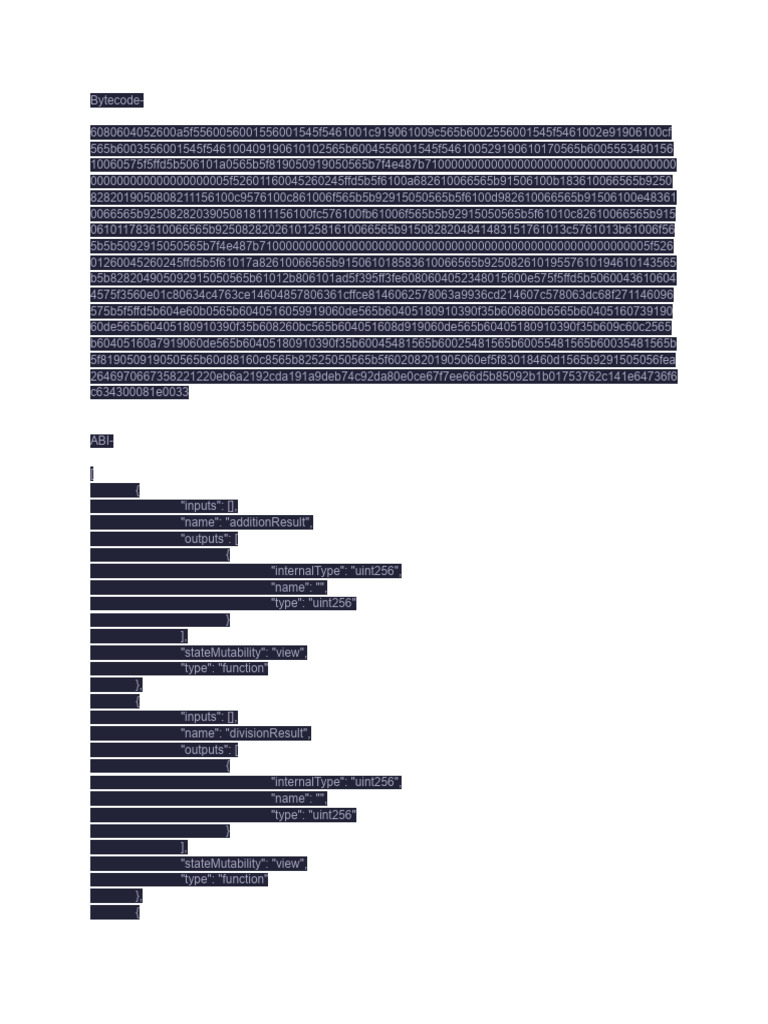 ABI and Bytecode | PDF