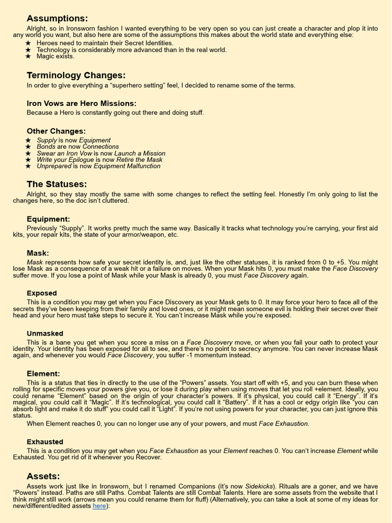 Superhero RPG Character Creation Guide | PDF
