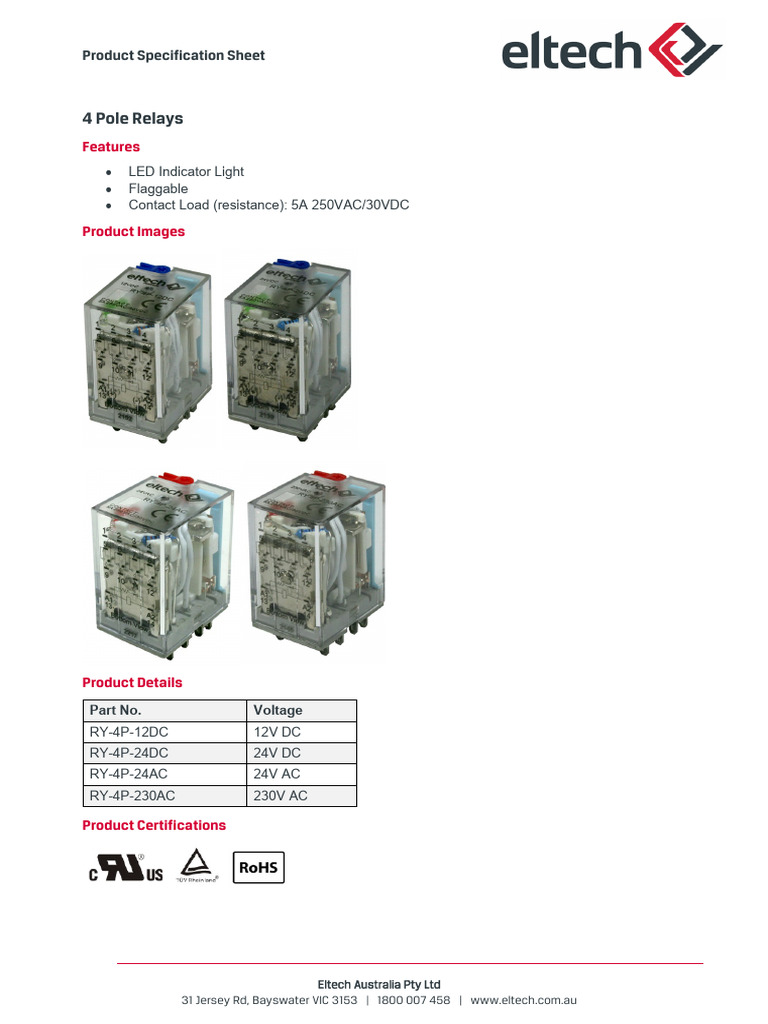 4 Pole Relays | PDF