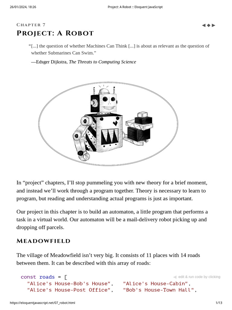 Robot Delivery Simulation in JavaScript | PDF | Robot | Robotics