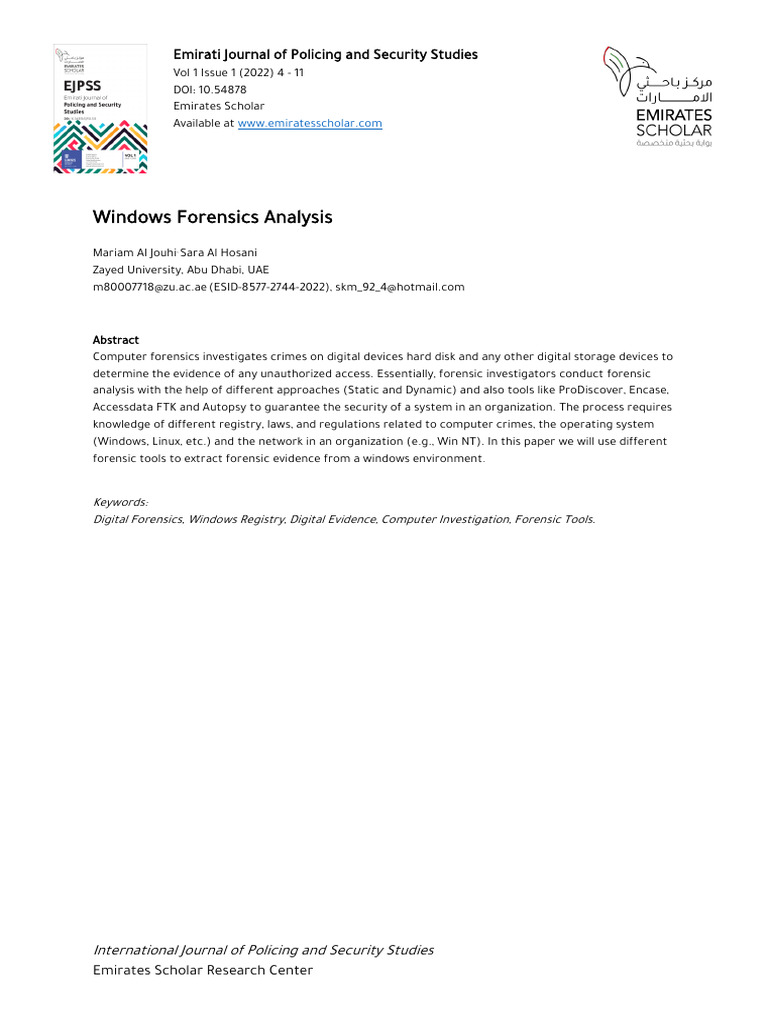 Windows Forensics Analysis | PDF | Digital Forensics | Computer Forensics