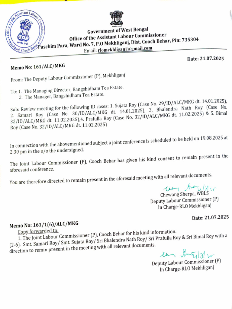 Review Meeting Notice for ID Cases | PDF