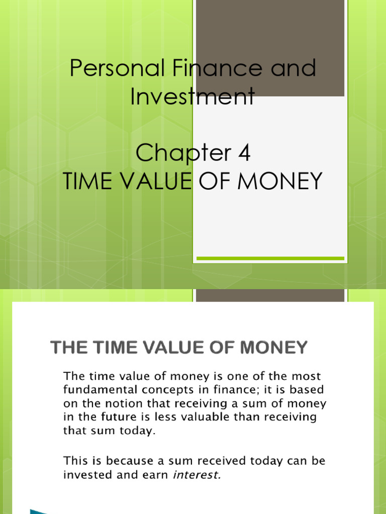 Chapter 4 Time Value of Money | PDF | Interest | Present Value