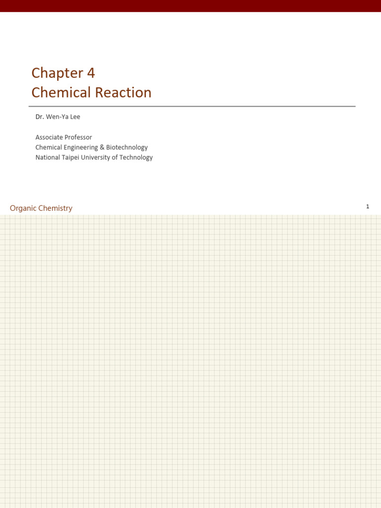 Chapter 4 Chemical Reaction | PDF | Reaction Rate | Chemical Reactions
