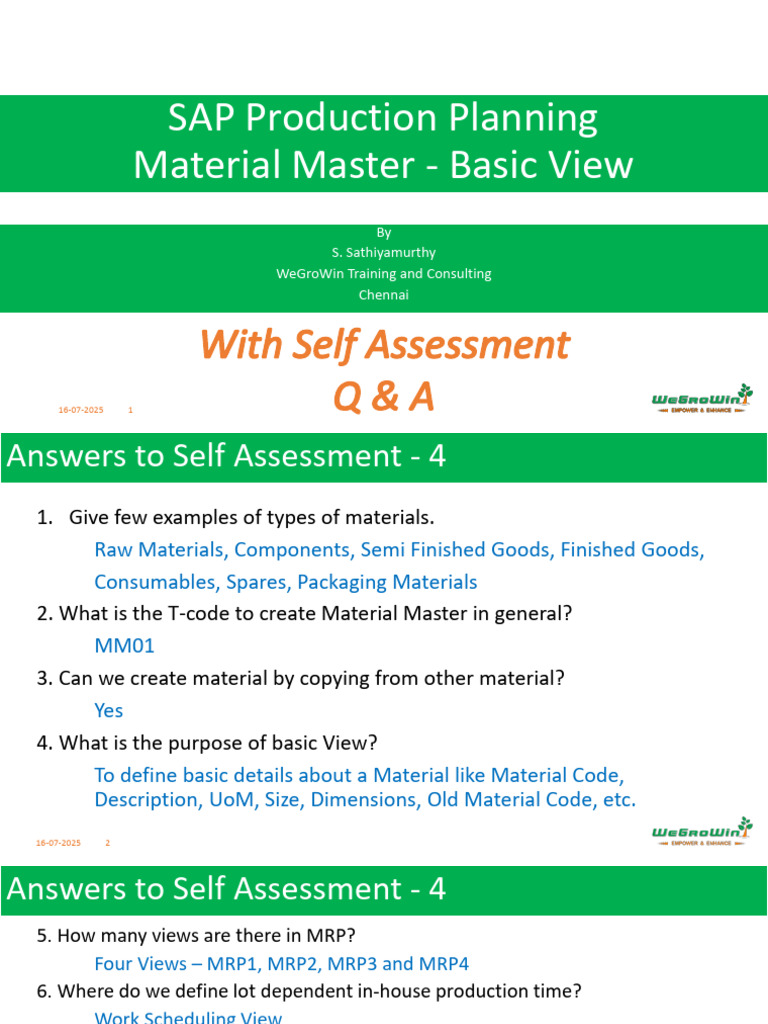 SAP PP - Material Master - Basic View in S - 4HANA Explained - 01-06 ...