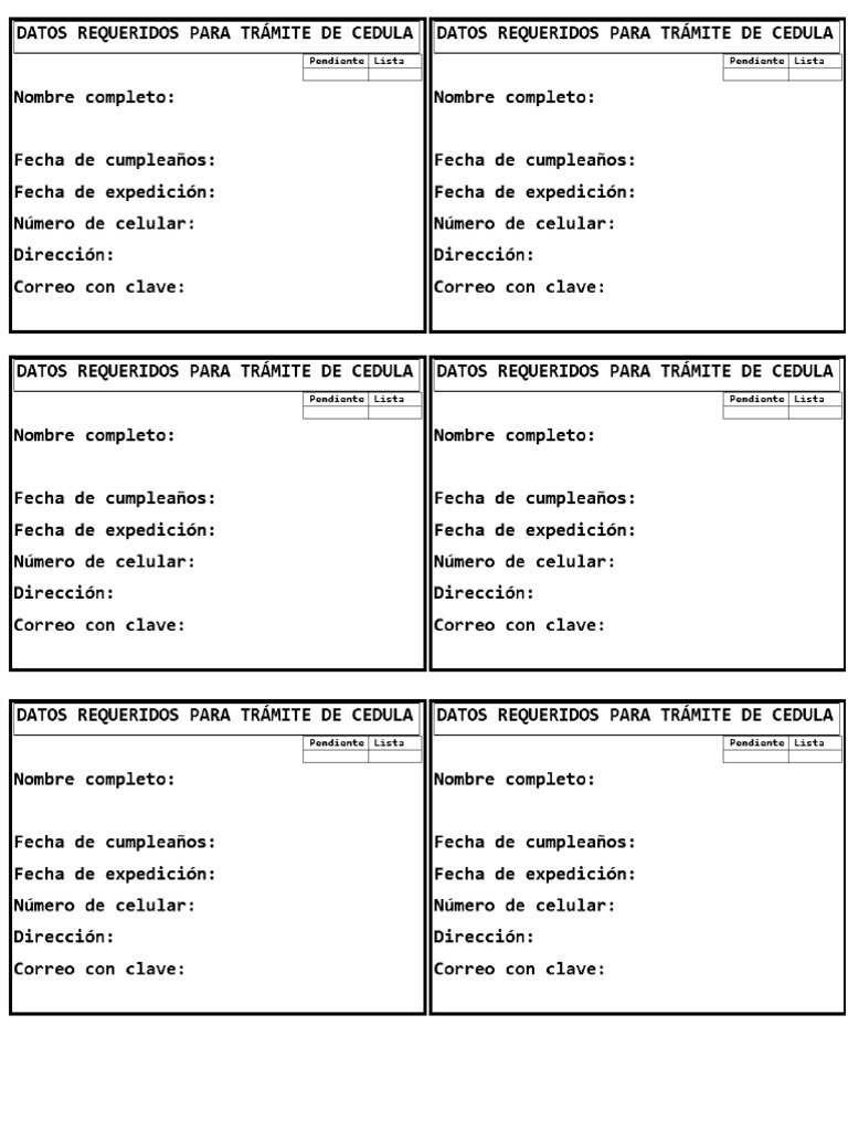 Formato Cedula | PDF