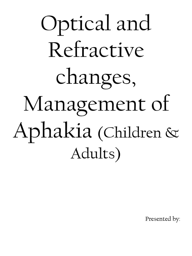 Management of Aphakia in Patients | PDF | Contact Lens | Cornea